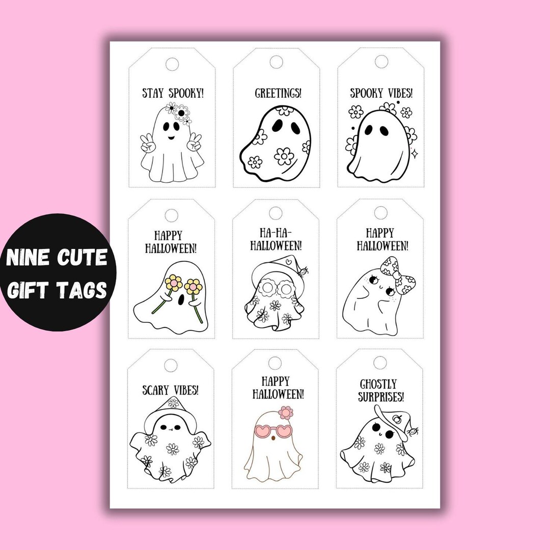 Halloween Favor Tags, Boo Halloween Tags, Halloween Trick or Treat ...