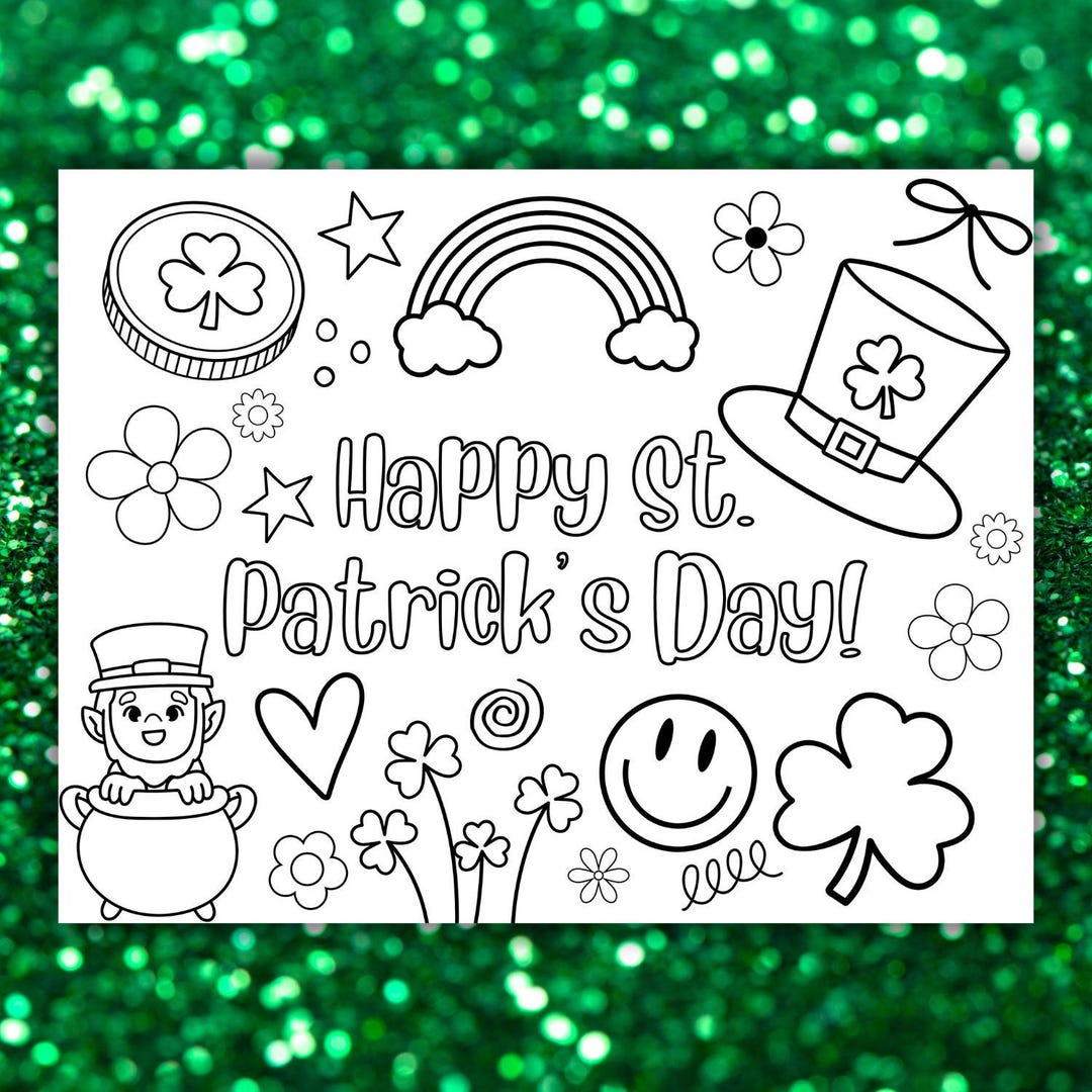 Happy St. Patrick's Day Coloring Sheet, Festive Activity, Ireland Irish ...