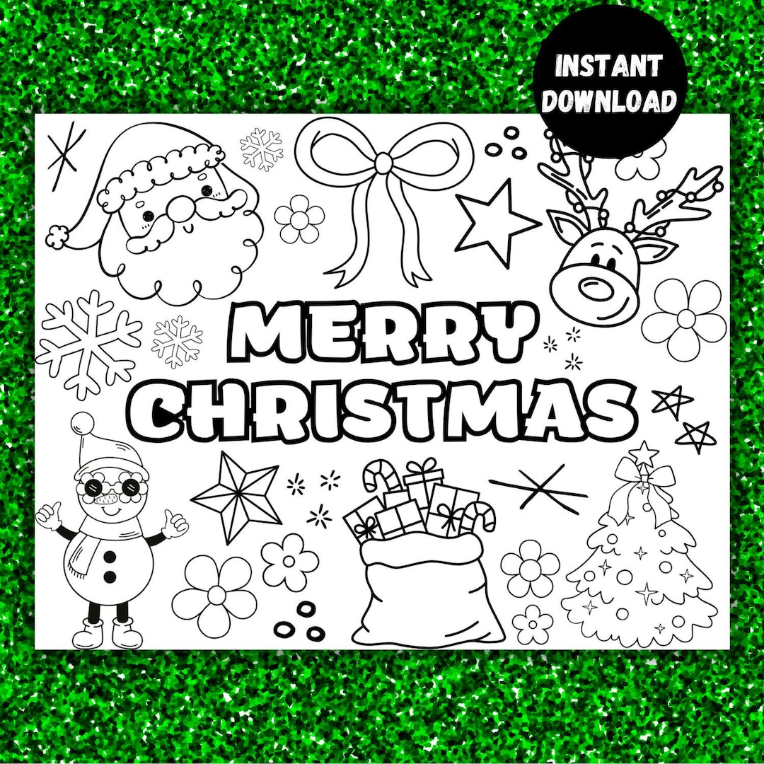 Super Cute and Adorable Christmas Coloring Page, Christmas Party Favors ...