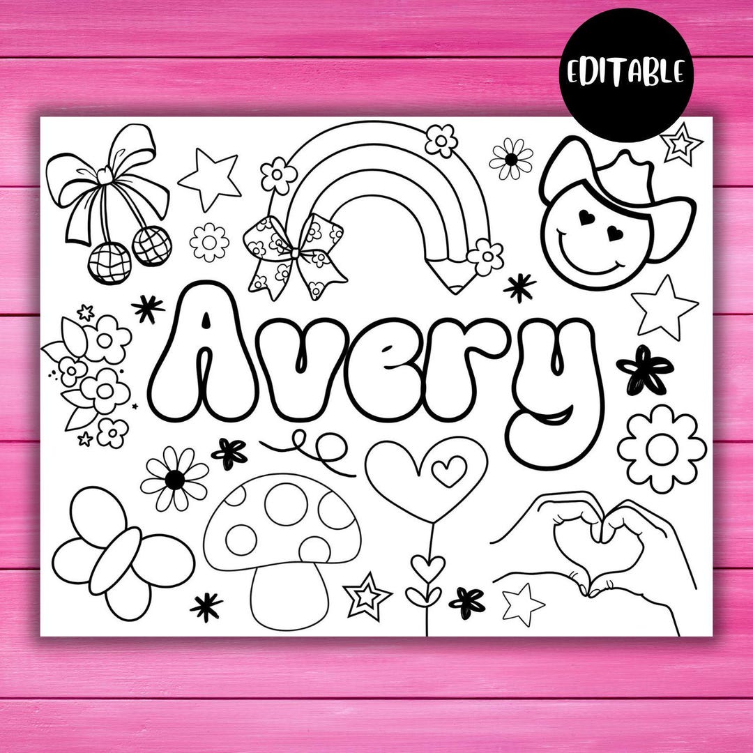 EDITABLE Coloring Sheet, Whimsical Fun Cute Coloring Page, Add Your Own ...