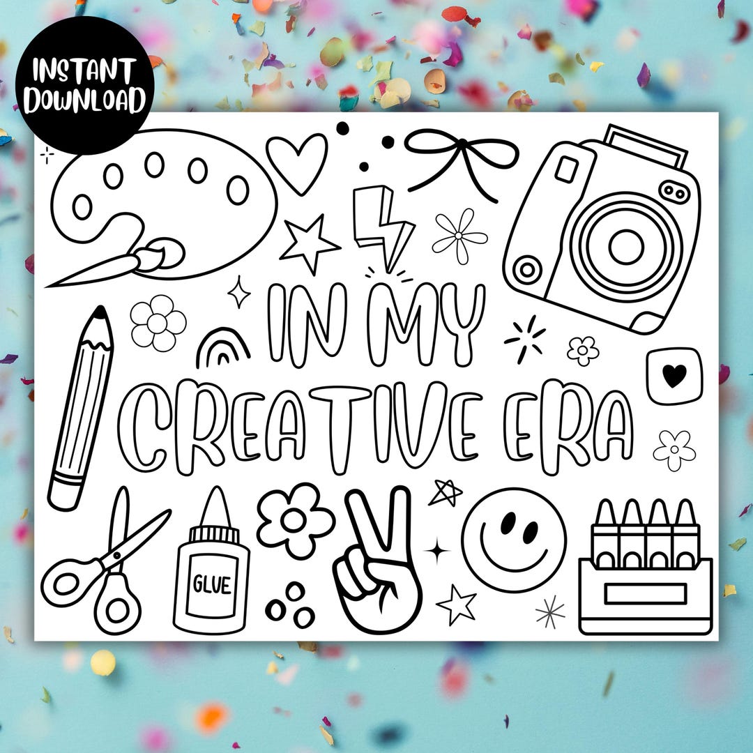 In My Creative Era Coloring Sheet, Coloring Page for Little Artists ...