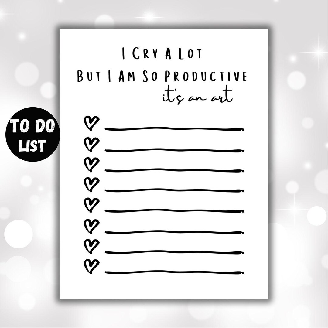 Simple but Cute Swiftie to Do List Printable, Minimal Task List ...