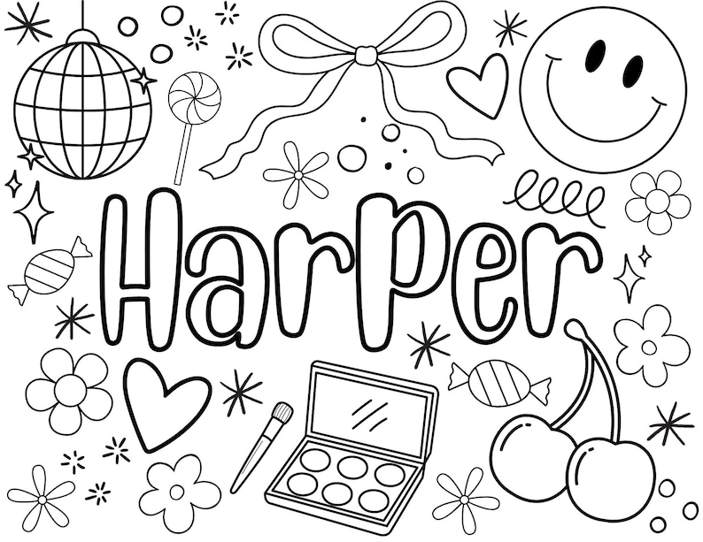 EDITABLE Coloring Sheet, Whimsical Fun Cute Coloring Sheet, Add Your ...