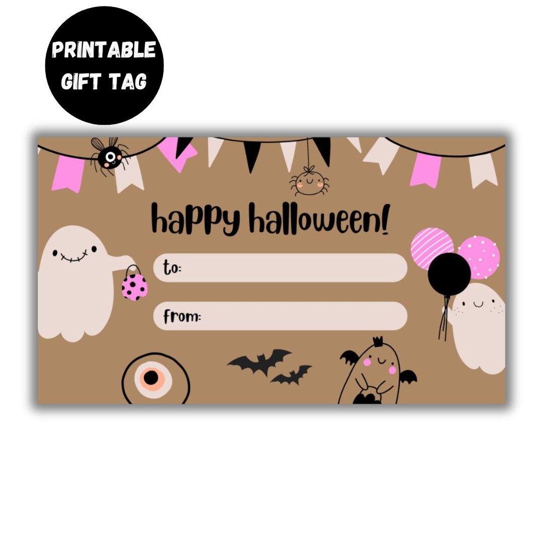 Printable Tags for Halloween, Party Treat Bags Tag, Gifts for ...