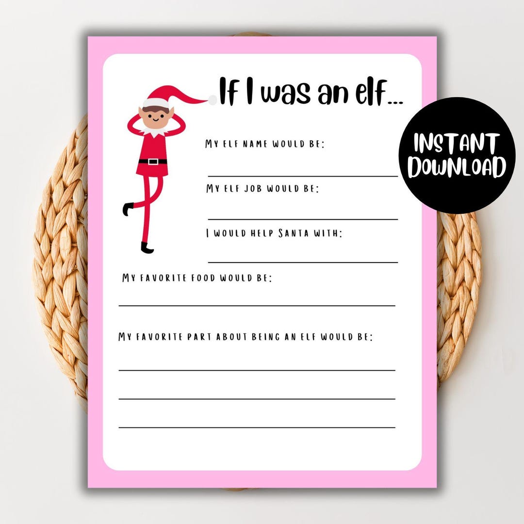 If I Was an Elf Kids Writing Activity, Creative Writing, Kindergarten ...