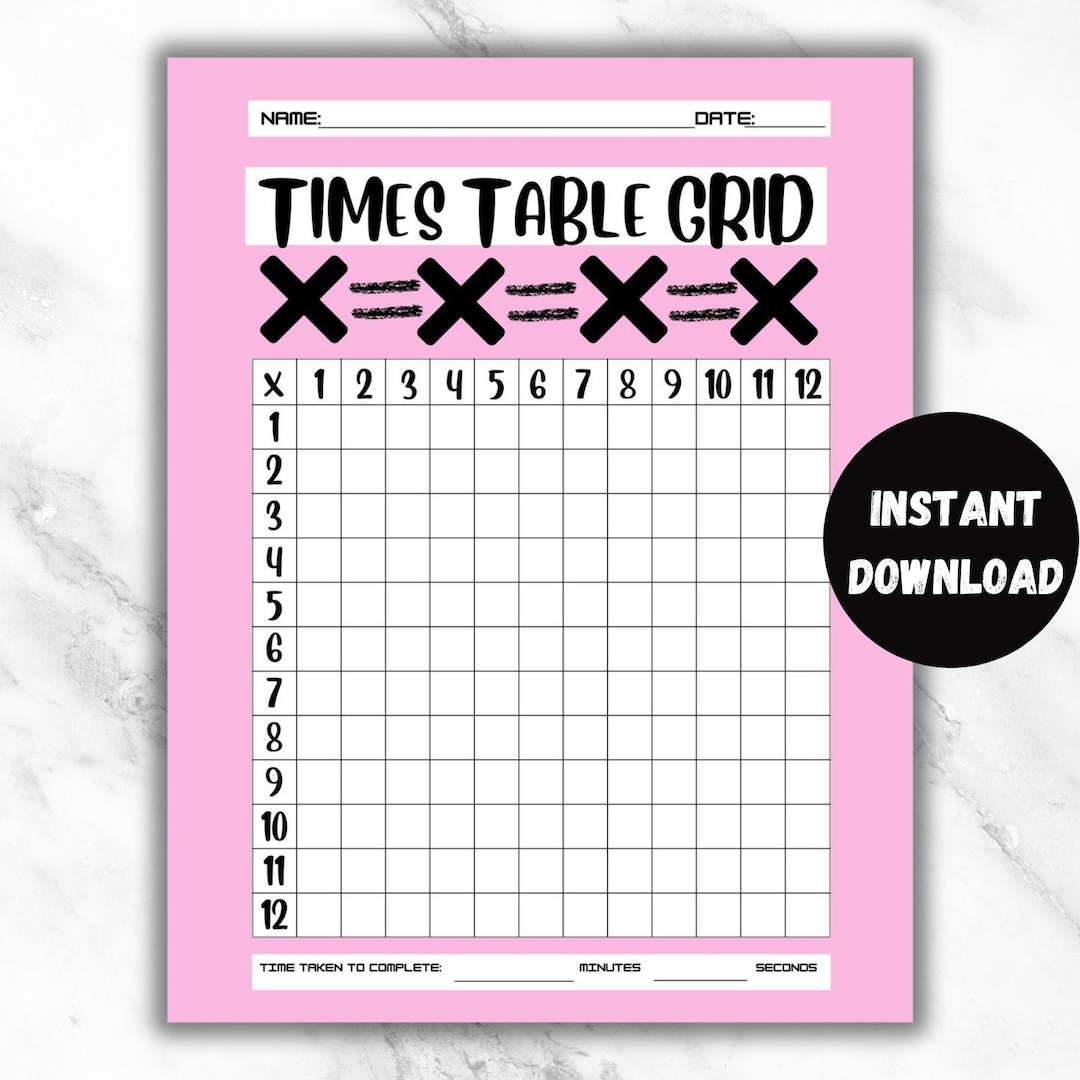Printable Multiplication Worksheet for Times Tables 1 to 12 ...