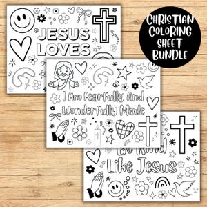 Christian Coloring Sheets for Kids Set of 3, Bible Verse Printables ...