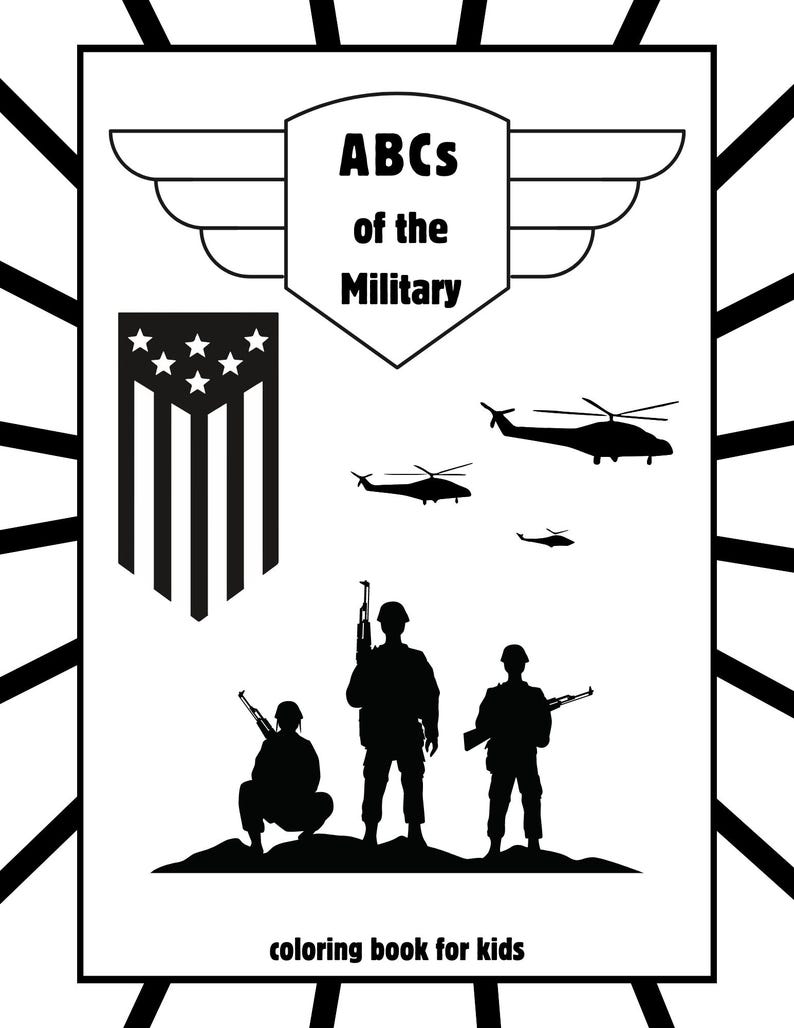 ABC Military Coloring Book - Etsy