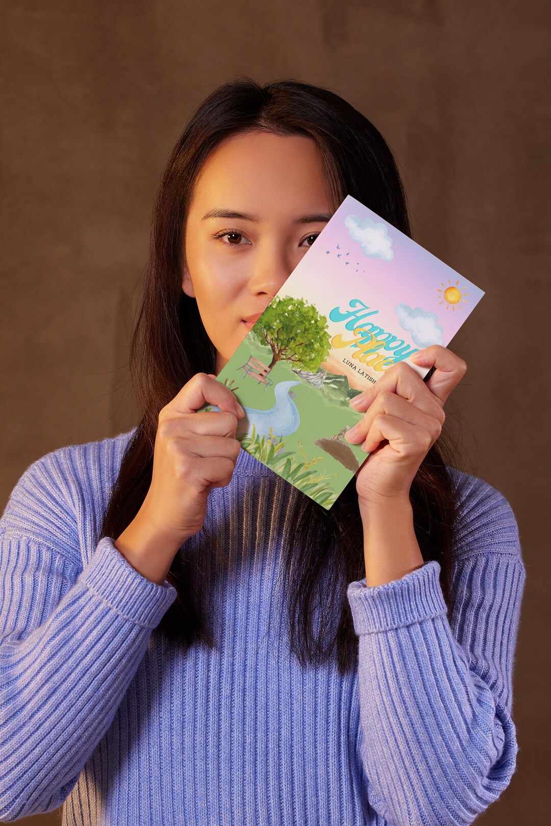 Template Book Cover Front Page Happy Place Kids Book Cover Book Story ...