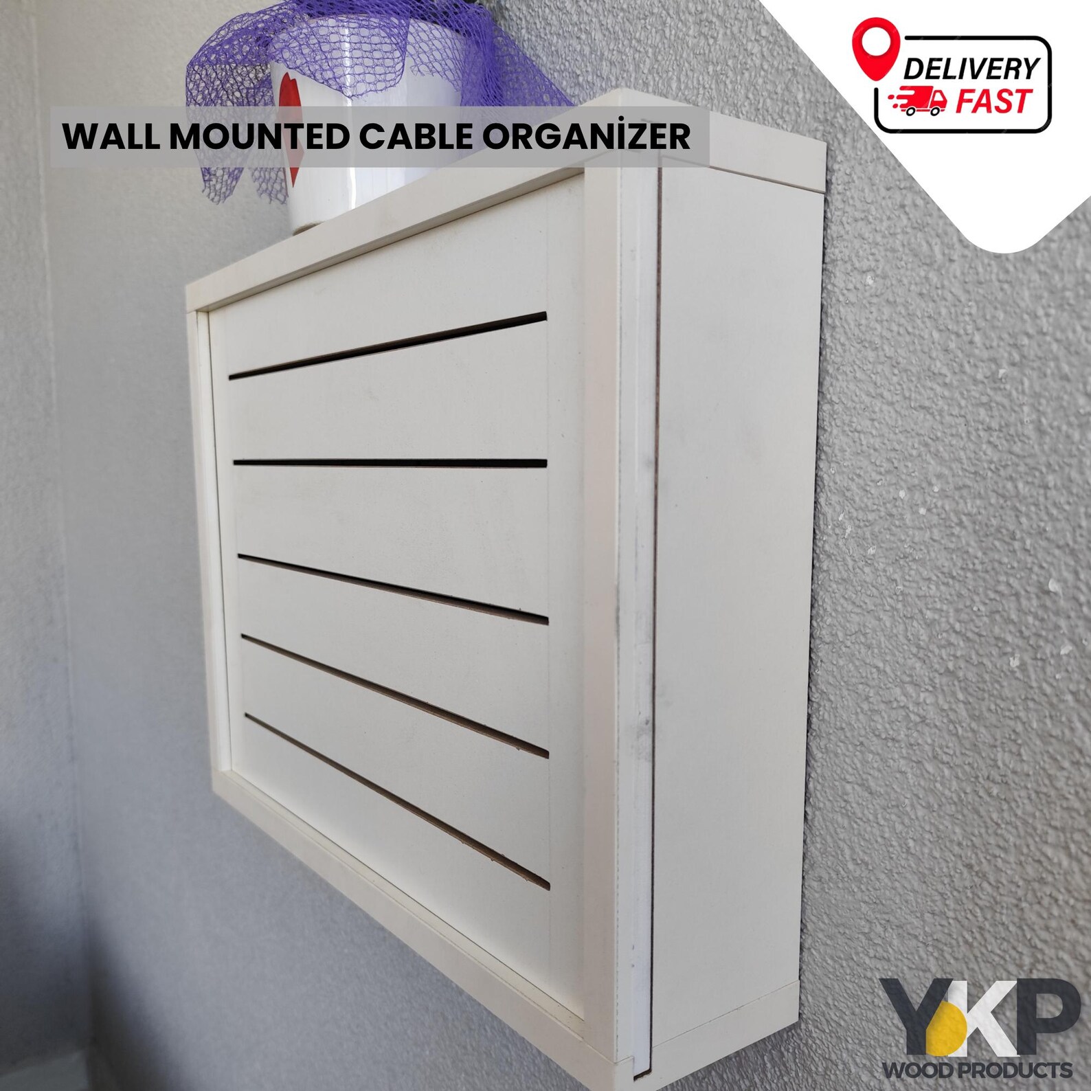 Wall Mounted Router Storage Box: Modern MDF Cable Organizer 40x35x10 Cm ...