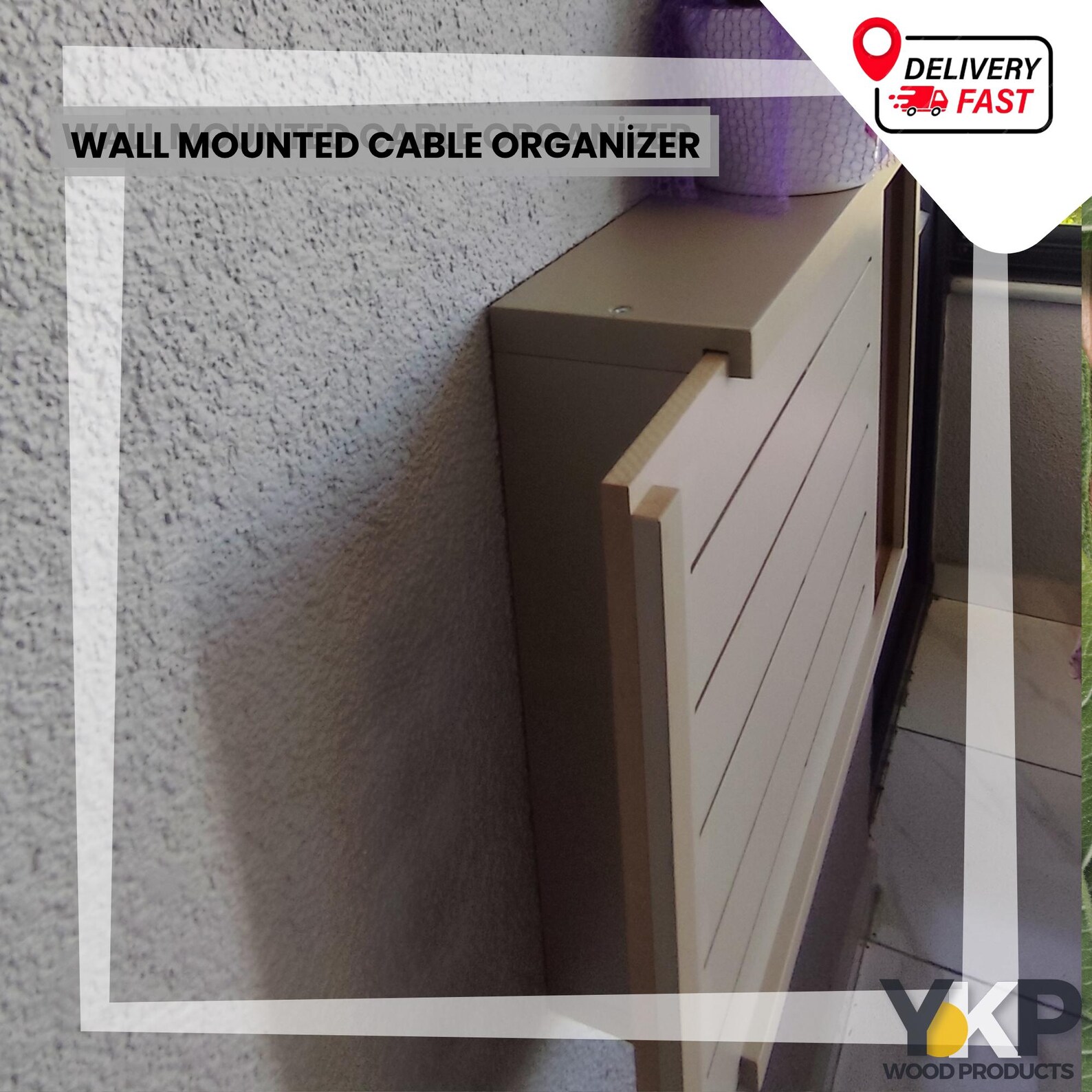 Modern Wooden & Metal Wi-fi Router Storage Box With Cable Organizer ...