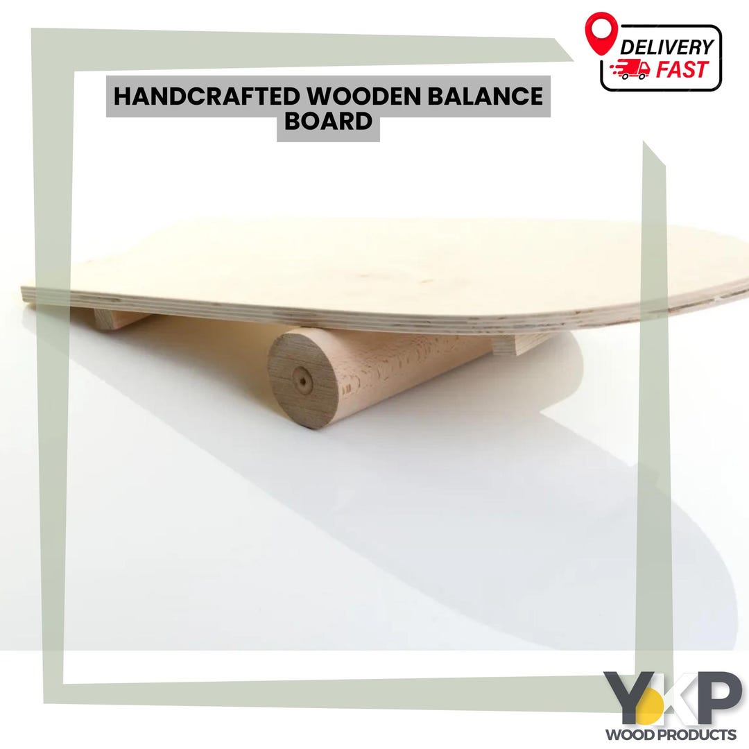 Handcrafted Wooden Balance Board – Natural Wood Balance Trainer for All ...