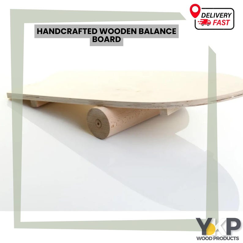 Handcrafted Wooden Balance Board – Natural Wood Balance Trainer for All ...