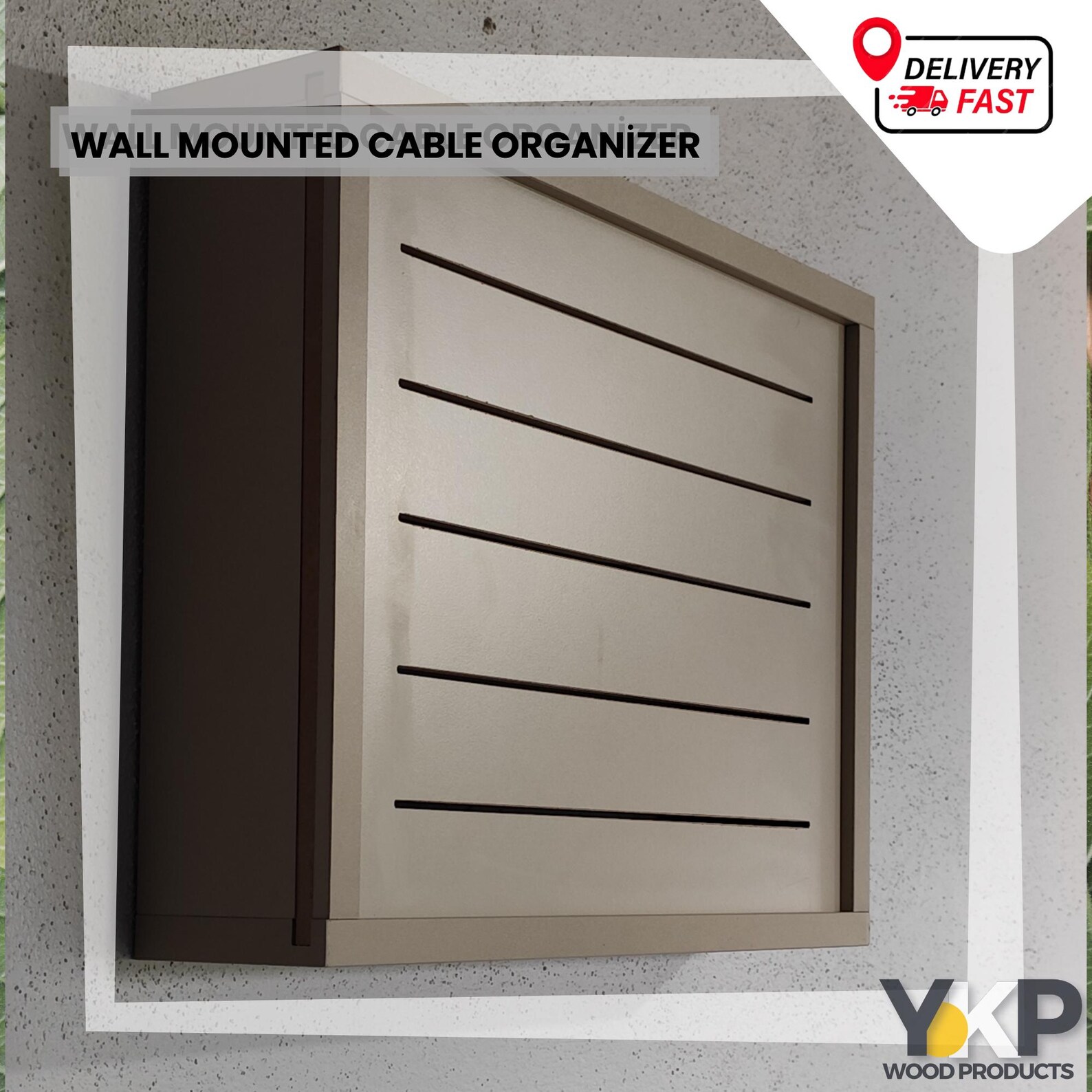 Modern Wooden & Metal Wi-fi Router Storage Box With Cable Organizer ...