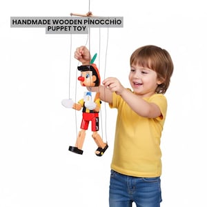 Handmade Wooden Pinocchio Puppet Toy - Fun & Educational for Kids 3 ...