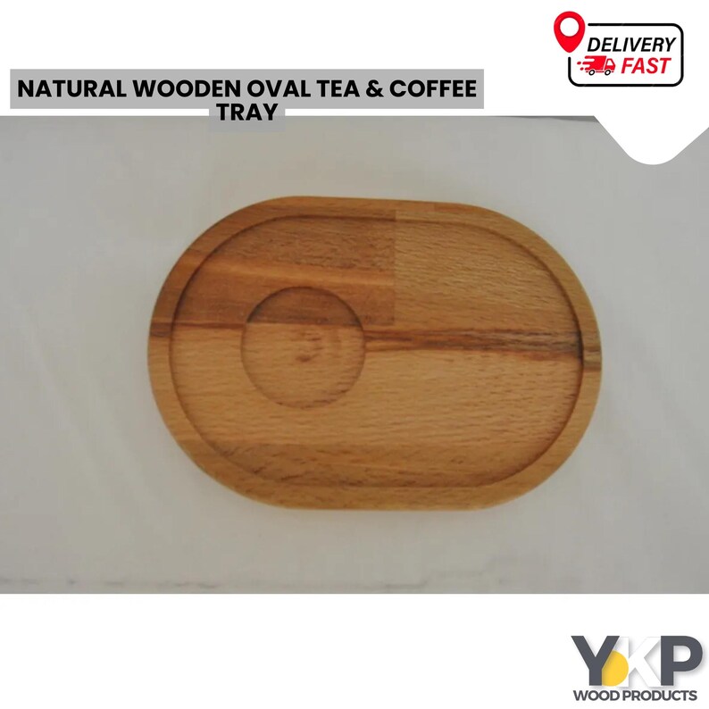 Natural Wooden Oval Tea & Coffee Tray - Handmade Minimalist Wood ...