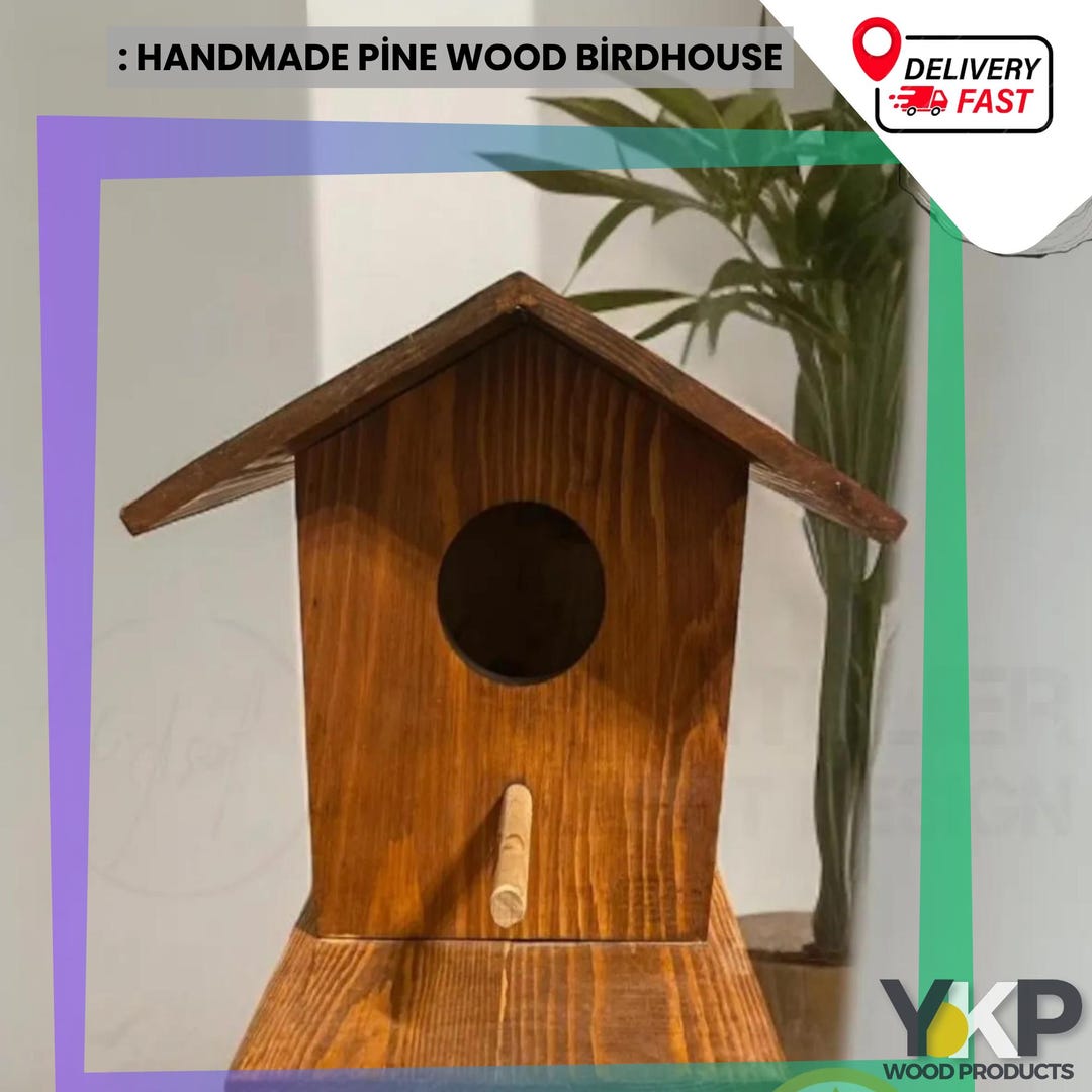 Handmade Pine Wood Birdhouse | Sustainable Wooden Bird House by ASAF ...