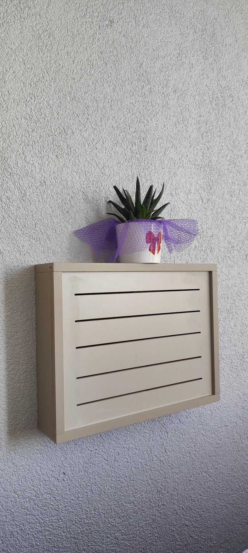 Modern Wooden & Metal Wi-fi Router Storage Box With Cable Organizer ...