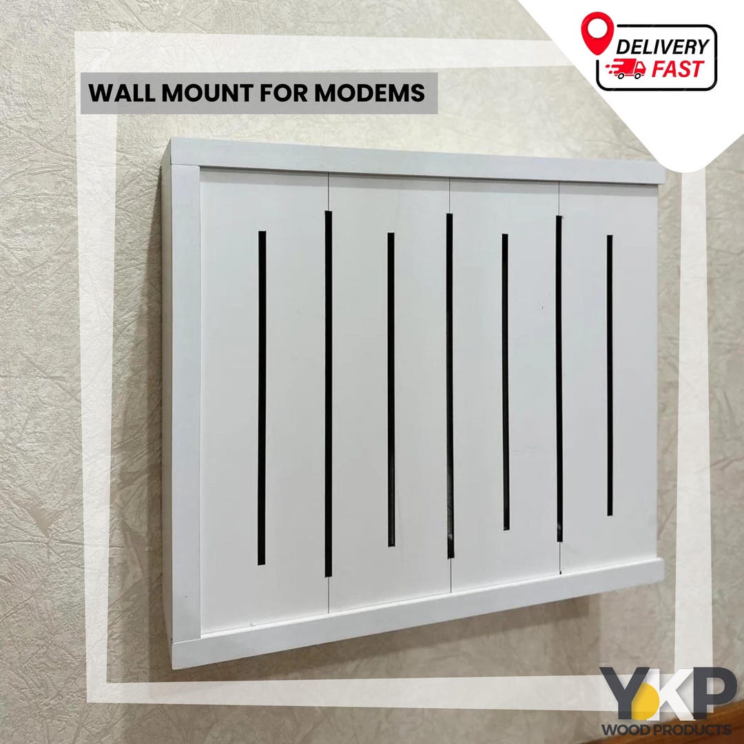 Cable Organizer and Modem Storage Box – Decorative MDF Wooden Box for ...