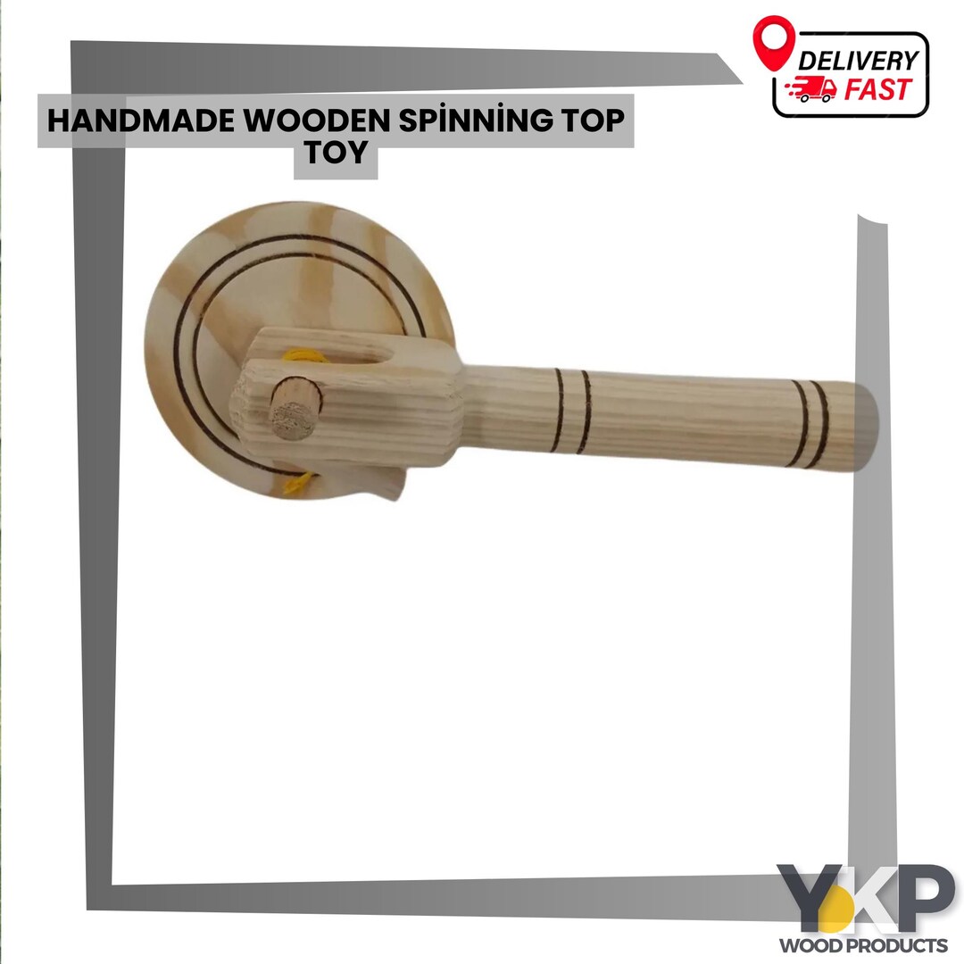 Handmade Wooden Spinning Top Toy – Unique Handcrafted Whirligig for All ...