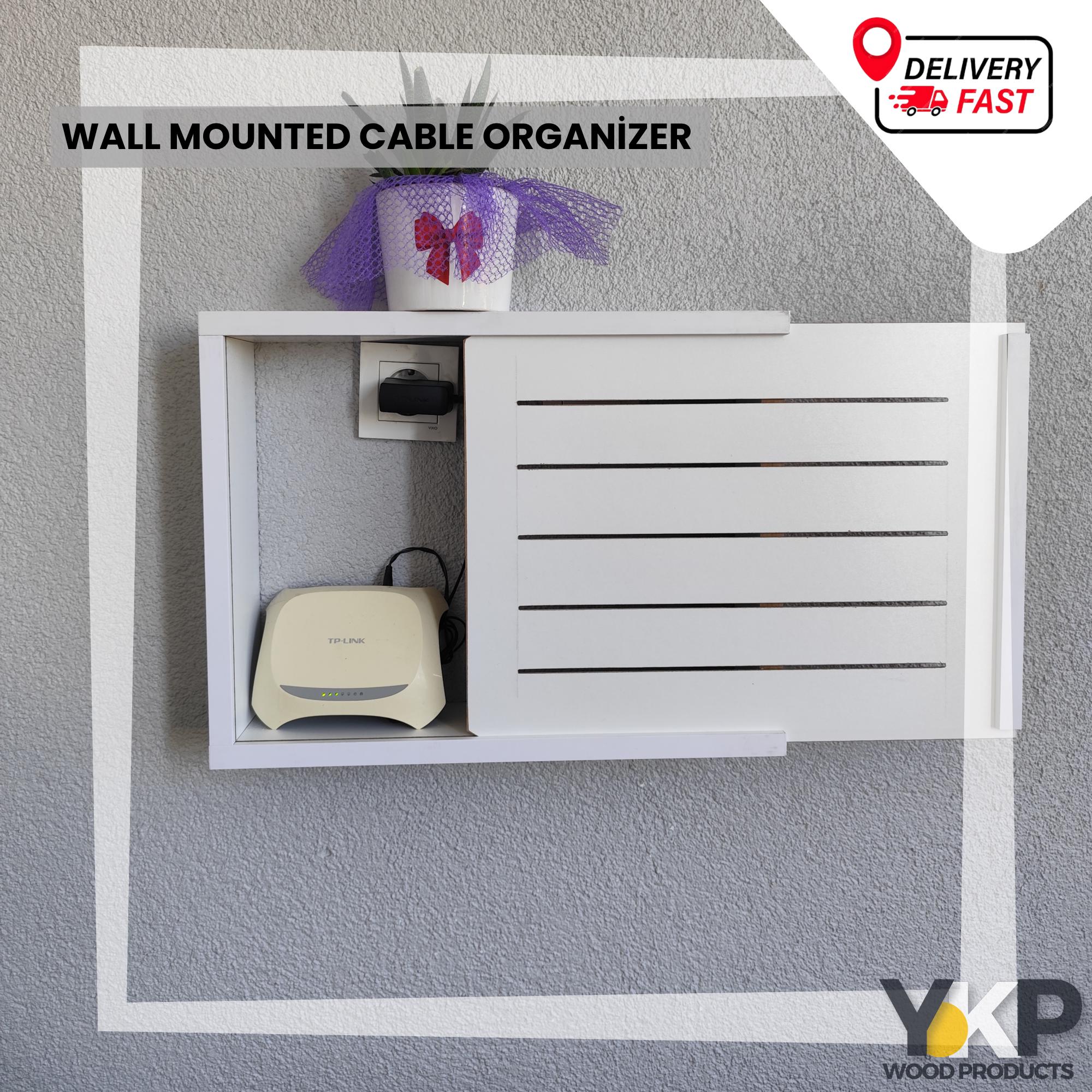 Wall Mounted Router Storage Box: Modern MDF Cable Organizer 40x35x10 Cm ...