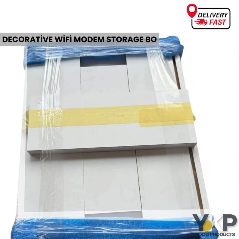 Modern Wooden & Metal Wi-fi Router Storage Box With Cable Organizer ...