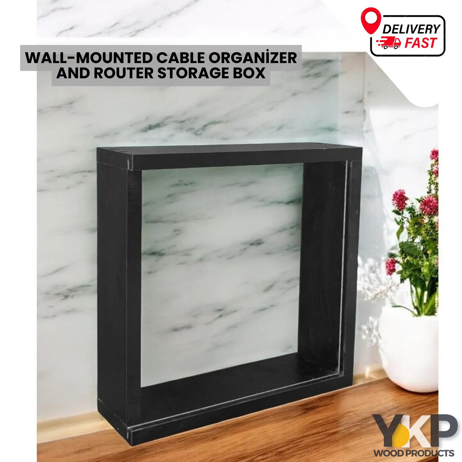 Wall-mounted Cable Organizer and Router Storage Box, Modern Cable ...