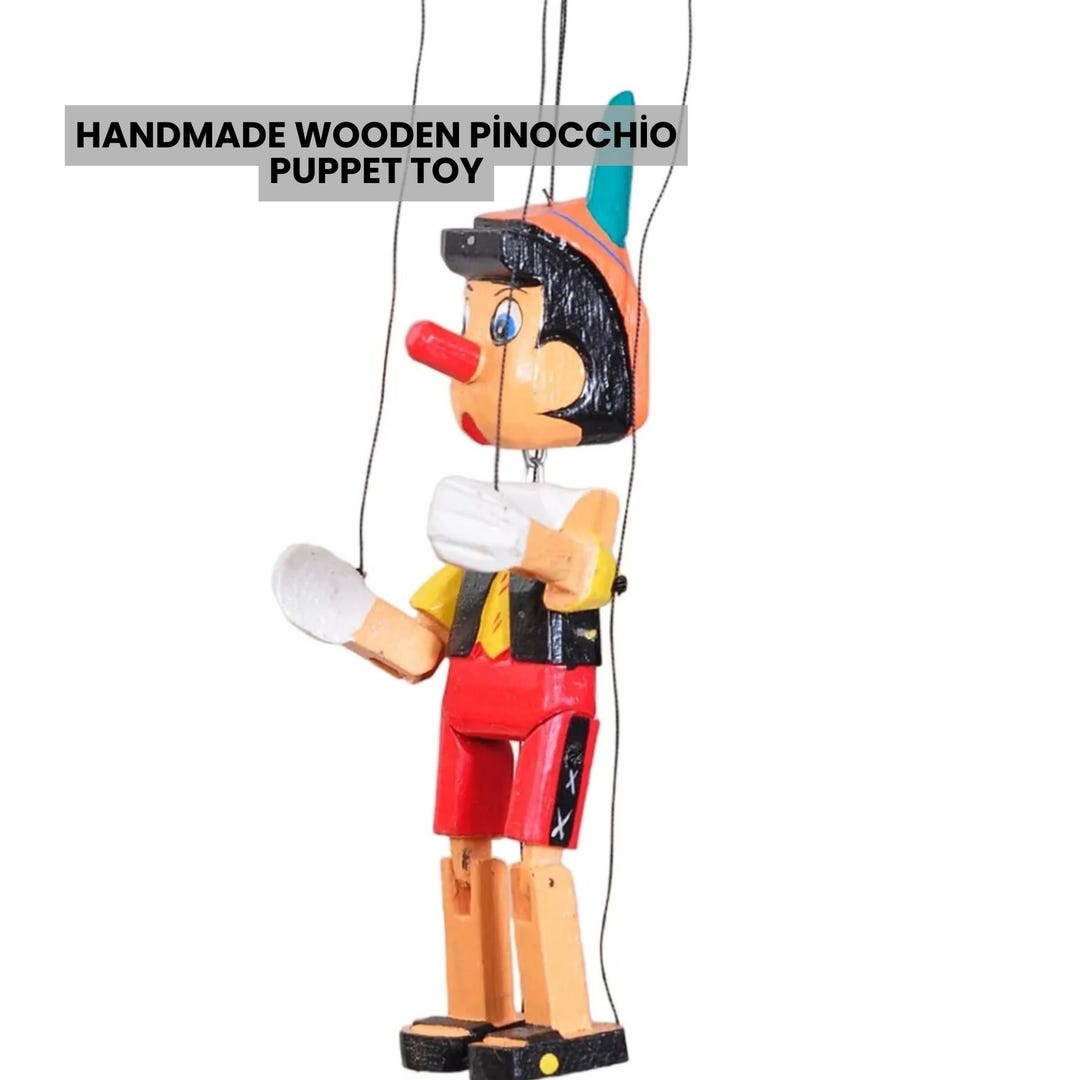 Handmade Wooden Pinocchio Puppet Toy - Fun & Educational for Kids 3+ - Etsy