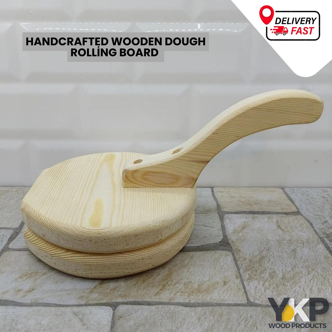Handcrafted Wooden Dough Rolling Board - Made From Natural Pine Wood ...