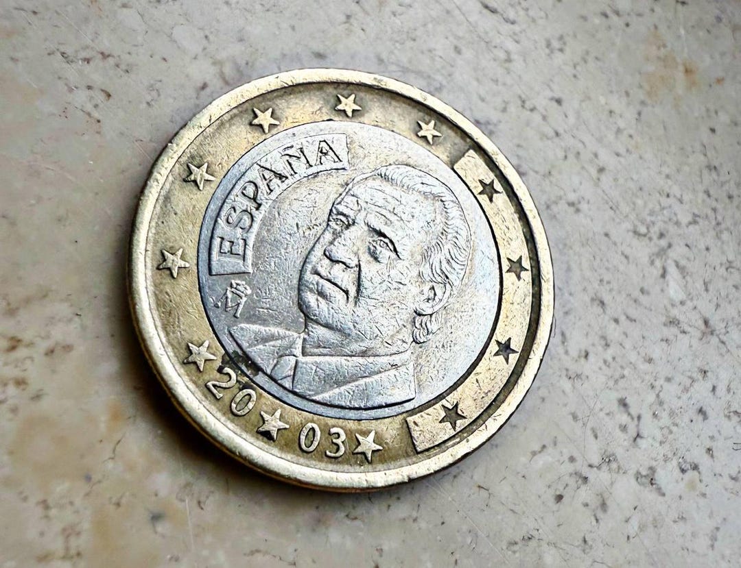 Rare Coin of 1 Euro ESPANA 2003, Rare Euro Coin, Juan Carlos I Euro ...