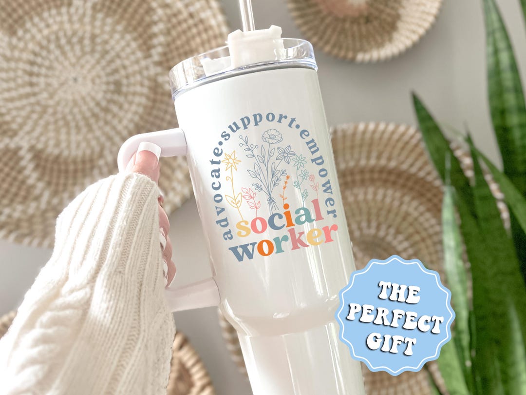Social Worker Tumbler Cup, Personalized Social Worker Gift, Custom 40oz ...