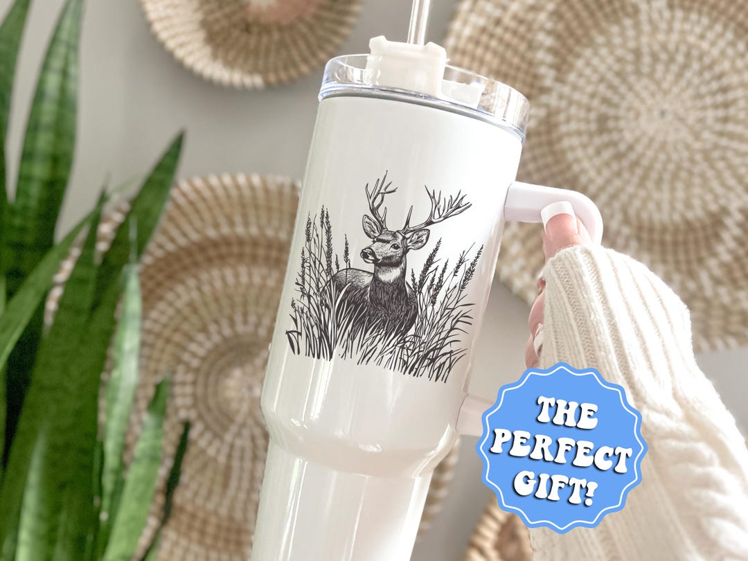 Personalized Deer Hunting Tumbler Travel Cup, Deer Hunter 40oz Tumbler ...