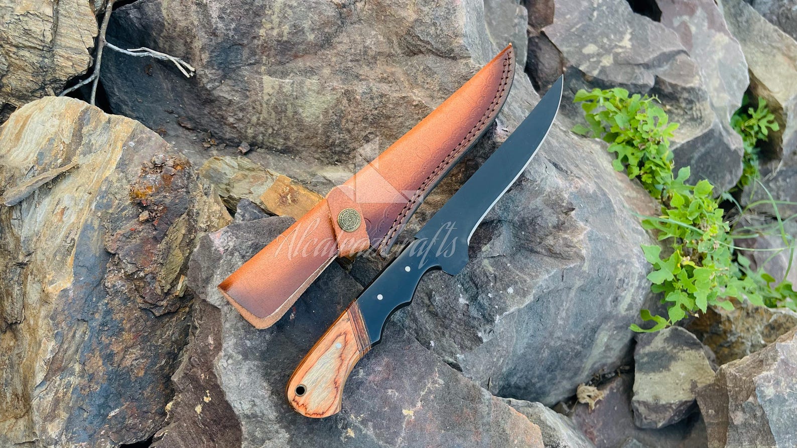 Steel Fillet Knife With Leather Sheath | Professional Fish & Meat ...