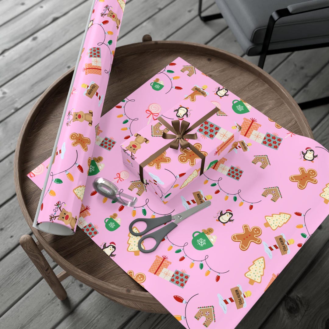 Colorful Christmas Wrapping Paper: Holiday Presents, Gingerbread ...