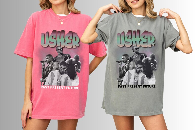 Comfort Colors, Usher 2024 Tour Shirt, Usher Past Present Future Tshirt ...