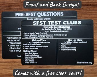 SFST Reference Card | Field Sobriety Test Cheat Sheet for DUI Stops ...