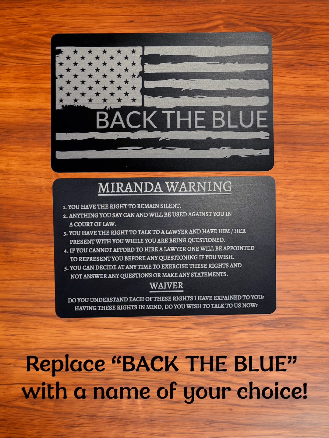 Personalized Metal Miranda Card for Law Enforcement - Made by LEO Owned ...