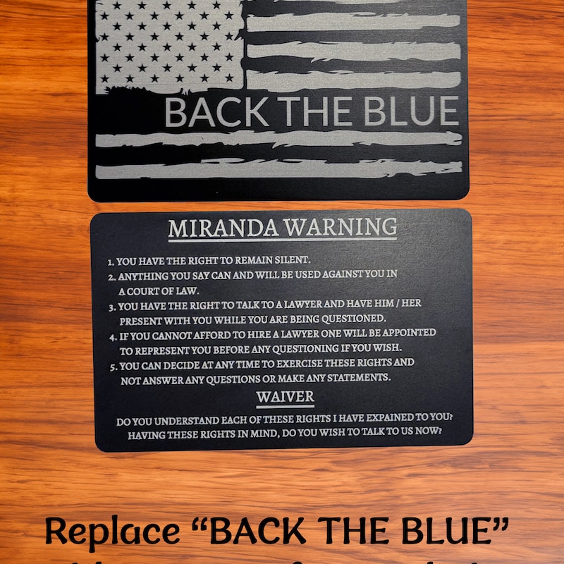 Metal Miranda Rights Cards - Etsy