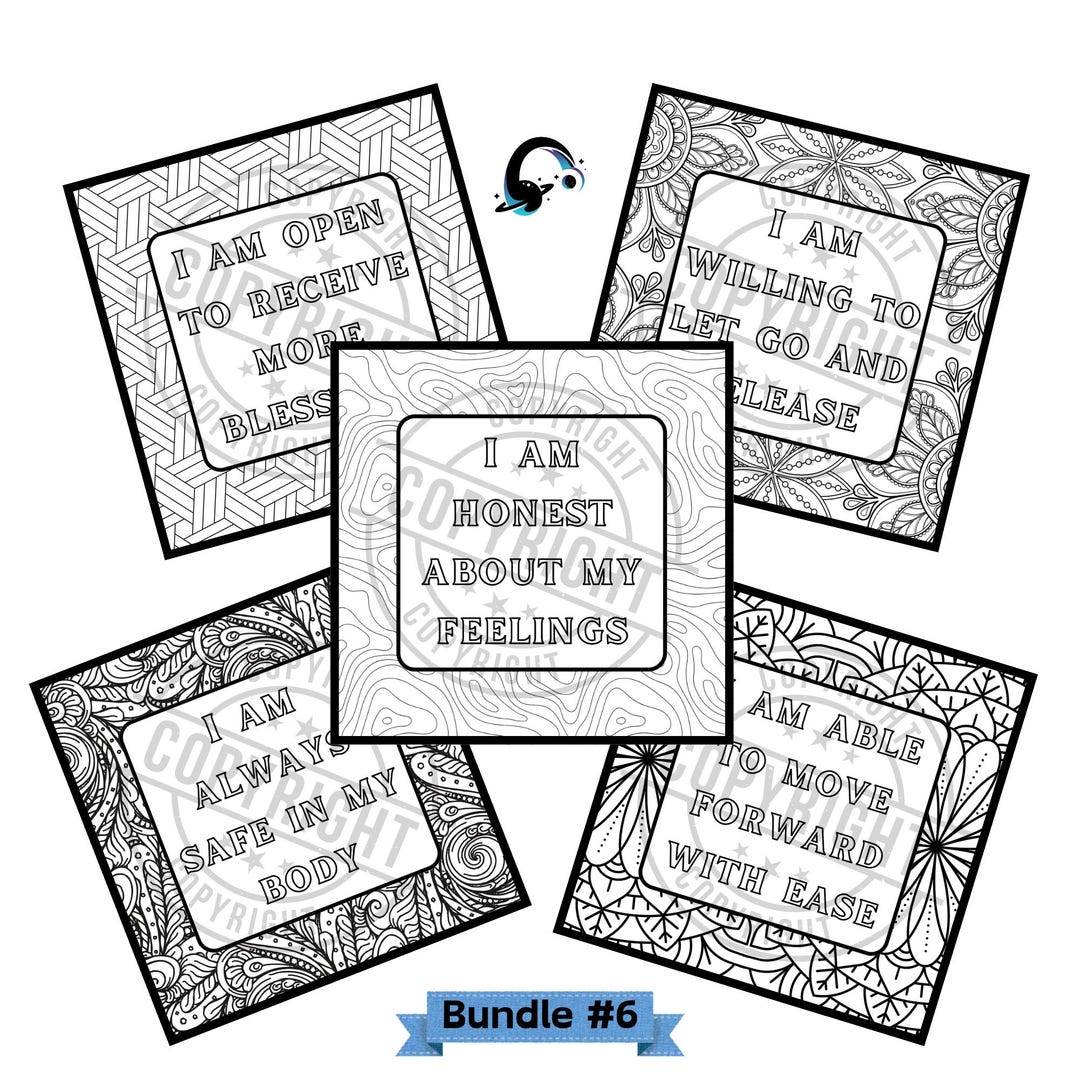 Strength Affirmation Coloring Pages for Adults, Resilience & Courage ...
