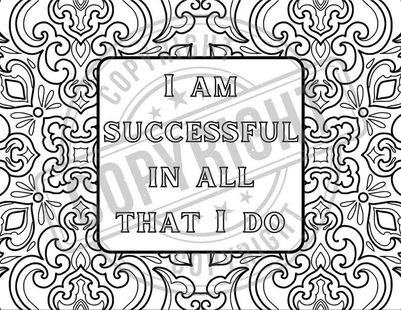 Creative Affirmation Coloring Pages for Adults, Flow State, Zentangle ...