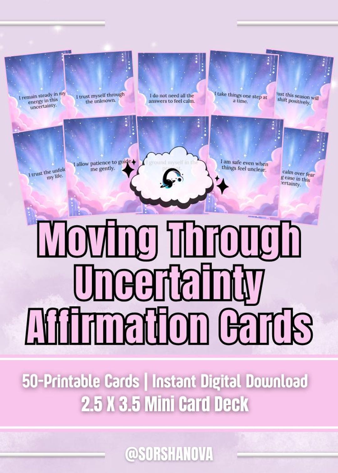 Moving Through Uncertainty Printable Affirmation Cards, Busy Mind ...