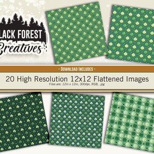Shamrock Digital Paper Pack | St. Patrick's Day Scrapbook Backgrounds ...