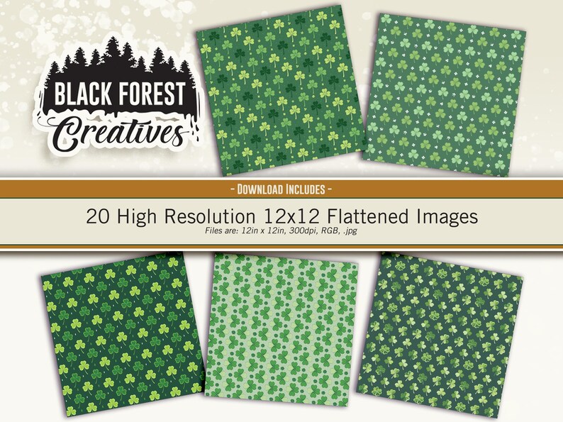 Shamrock Digital Paper Pack | St. Patrick's Day Scrapbook Backgrounds ...