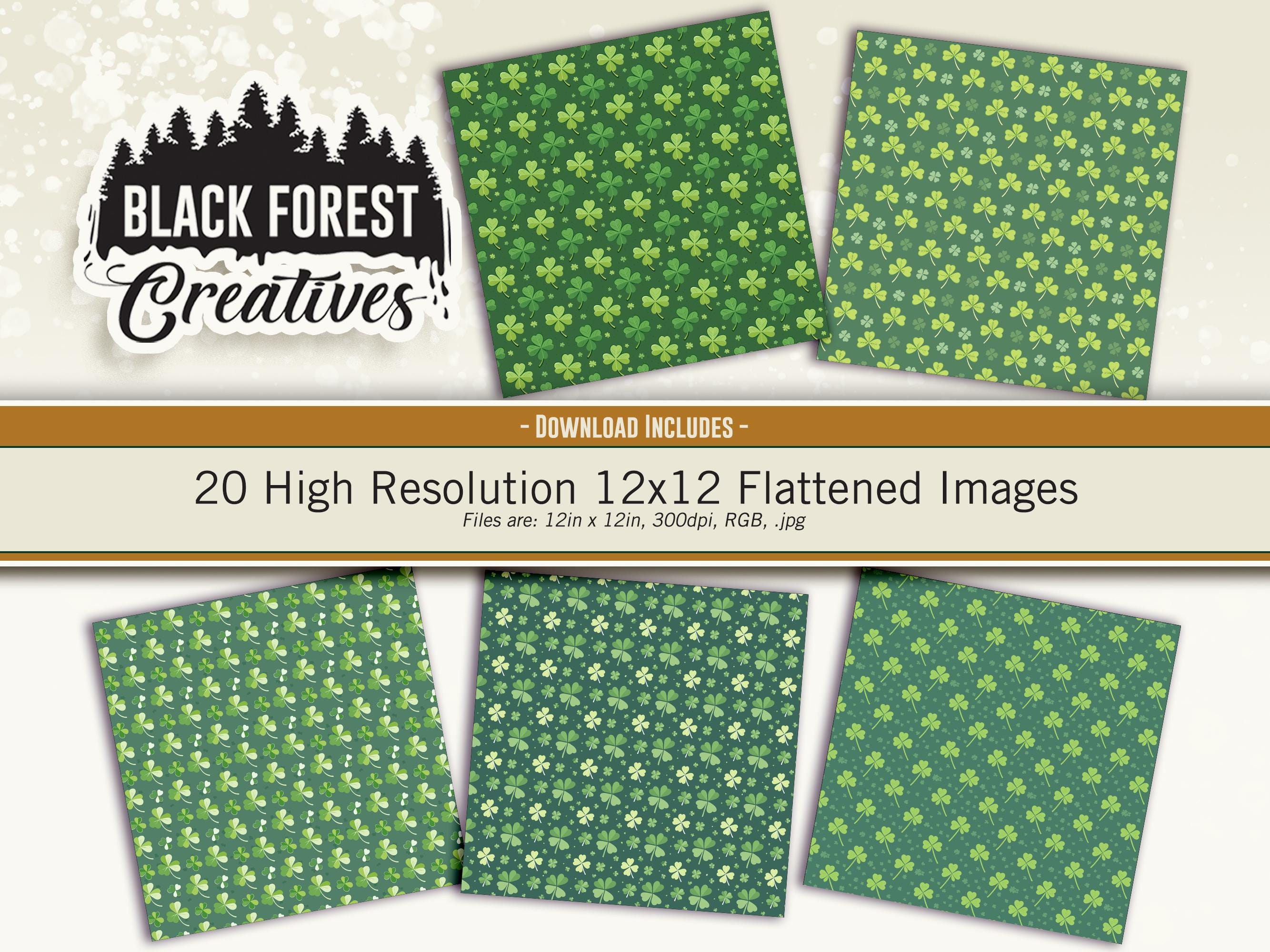 Shamrock Digital Paper Pack | St. Patrick's Day Scrapbook Backgrounds ...