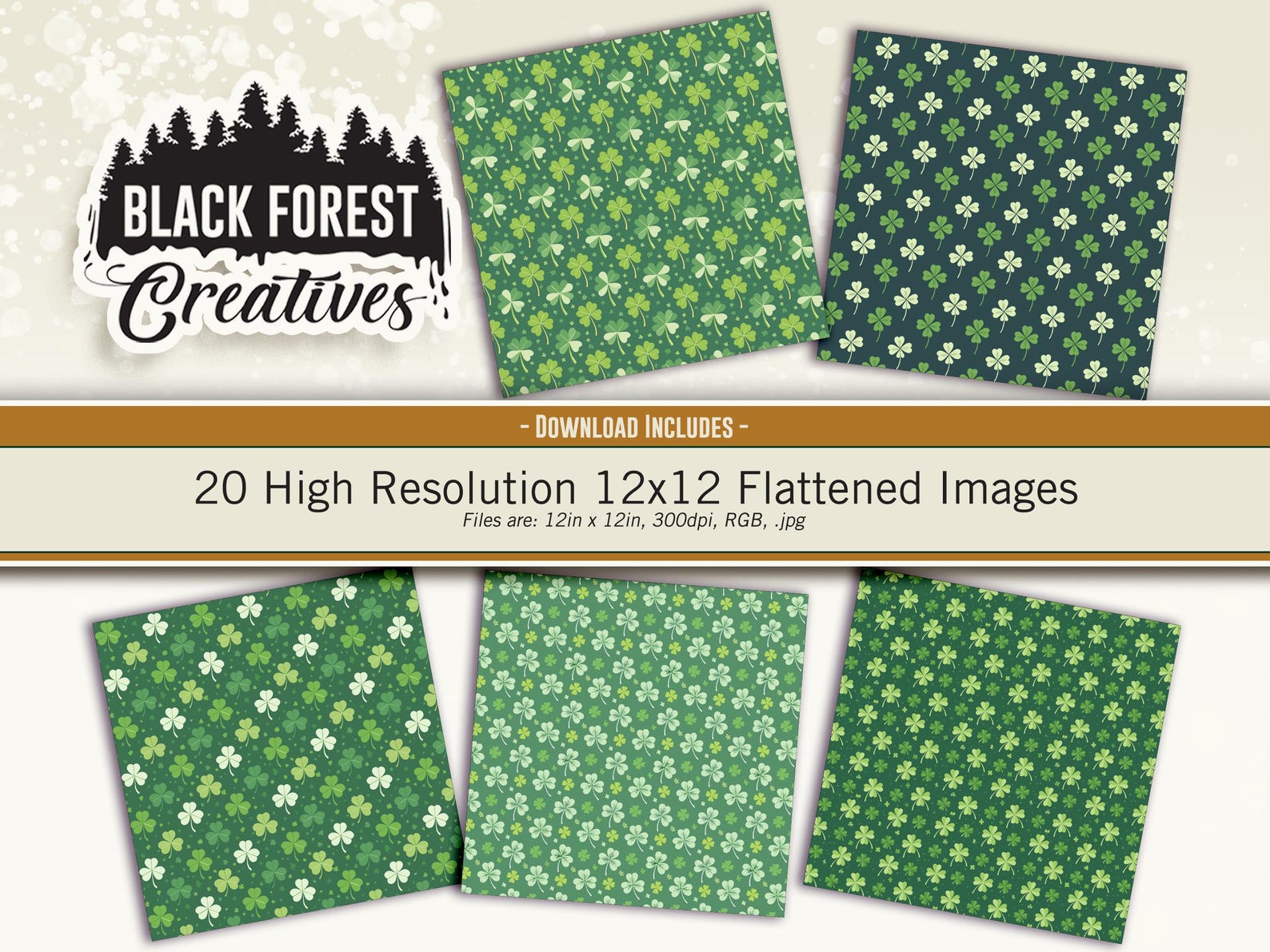 Shamrock Digital Paper Pack | St. Patrick's Day Scrapbook Backgrounds ...