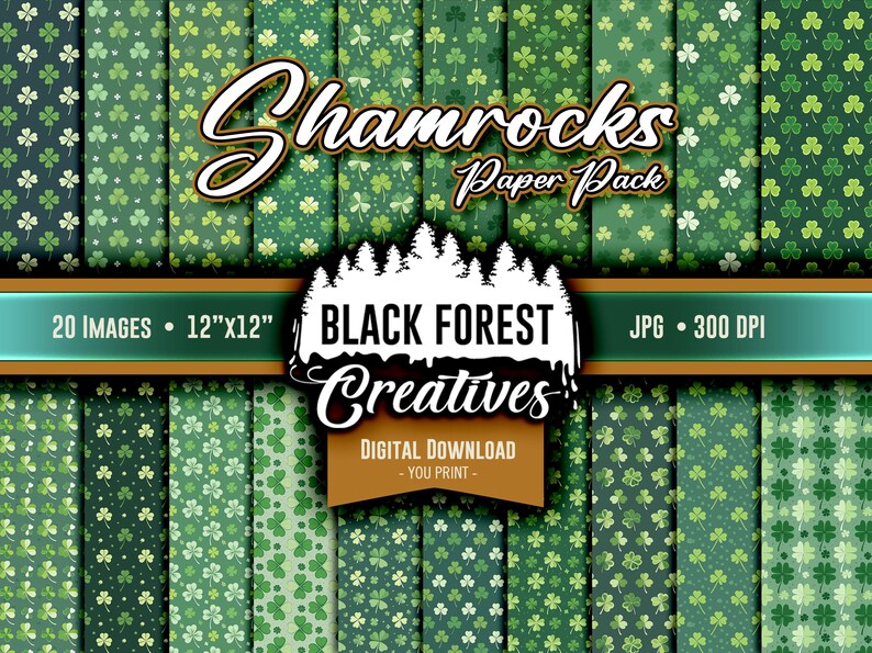 Shamrock Digital Paper Pack | St. Patrick's Day Scrapbook Backgrounds ...