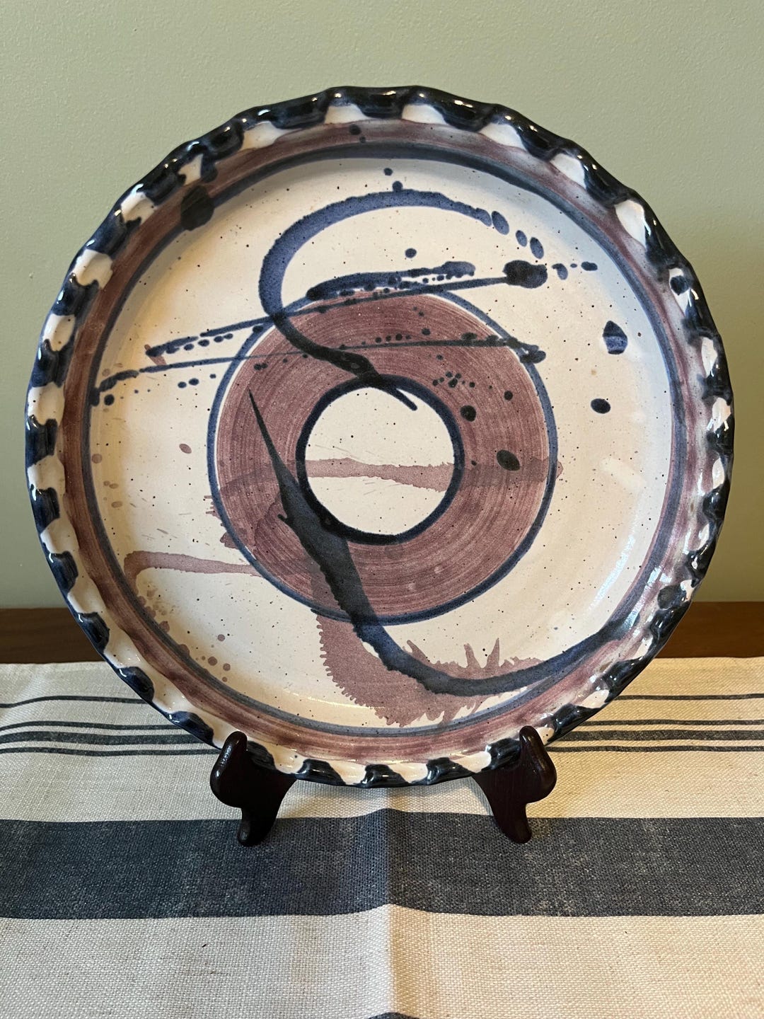 Vintage Stoneware Pie Plate, Dublin Pottery Ohio - Etsy