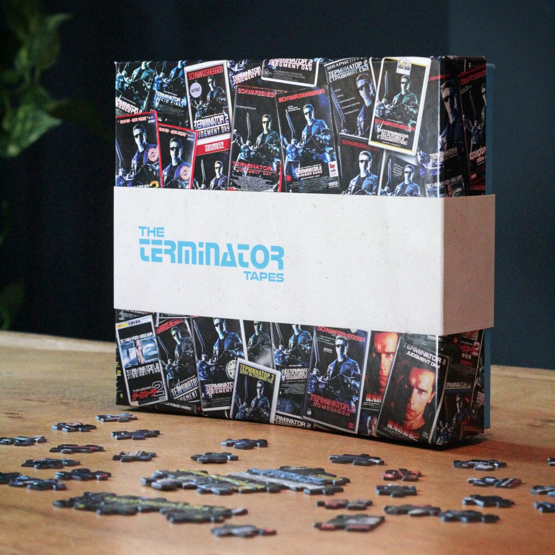 The Terminator Tapes 1000 Piece Jigsaw Puzzle - Terminator 2 VHS Covers ...