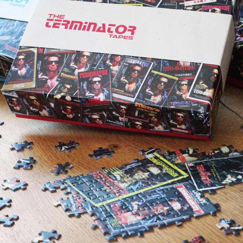 The Terminator Tapes 1000 Piece Jigsaw Puzzle - Terminator 1 VHS Covers ...