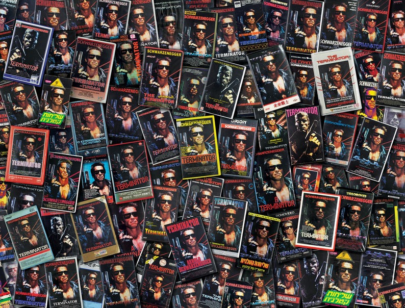 The Terminator Tapes 1000 Piece Jigsaw Puzzle - Terminator 1 VHS Covers ...